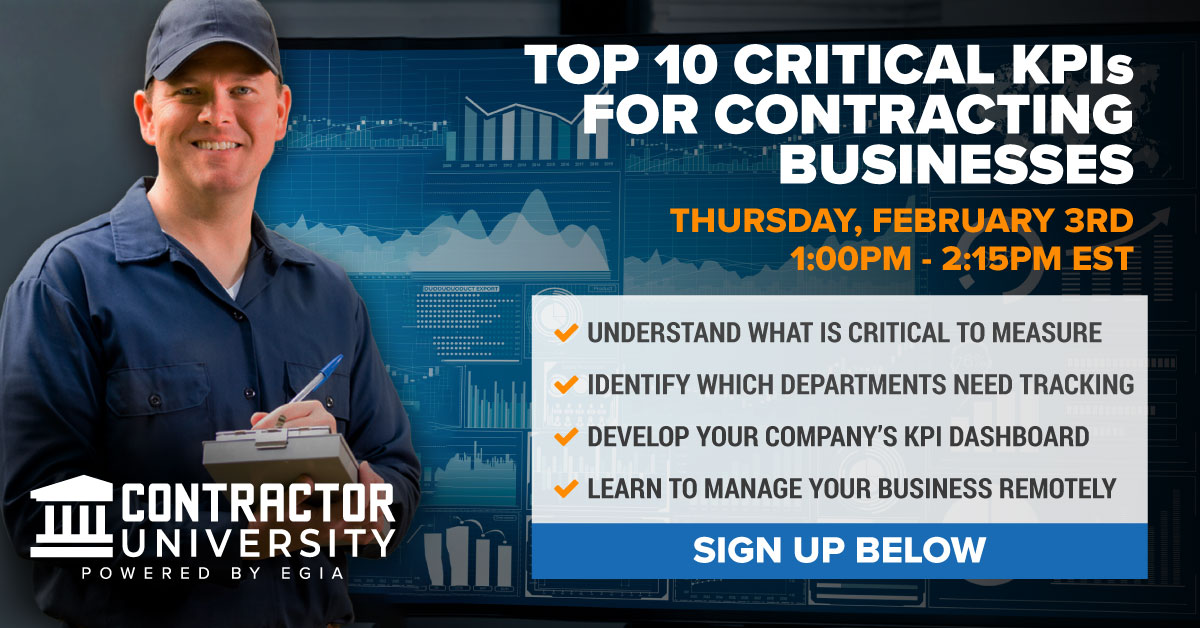 Webinar - Top 10 Critical KPIs for Your Contracting Business